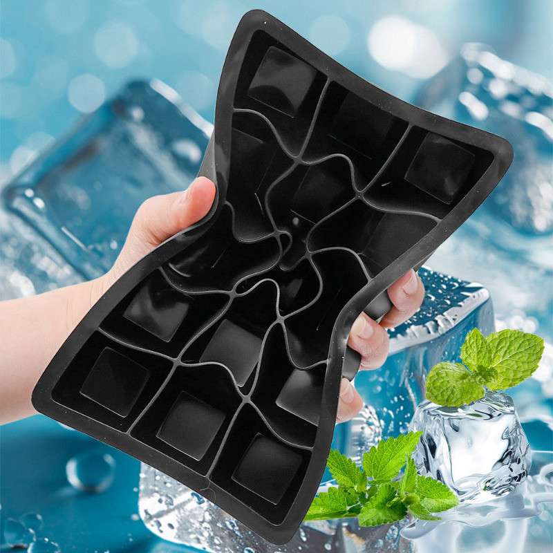 Square Ice Tray Mold / Food Grade Silicone Ice Cube Square Tray Mold ...