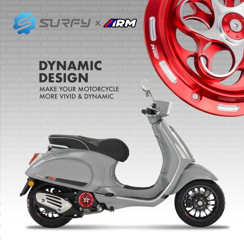 Arm CNC Radiator Fan Cover 2-Color Spinner Design For Vespe Mio ...