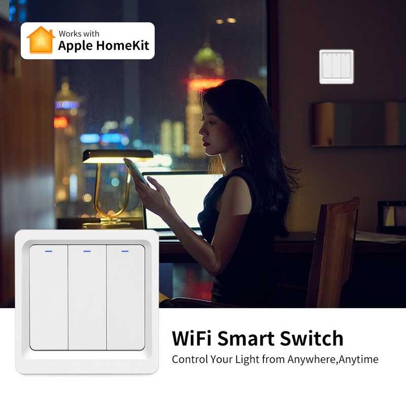 Smart Apple Homekit Wifi EU Switch Push Button Interruptor Wall Light ...