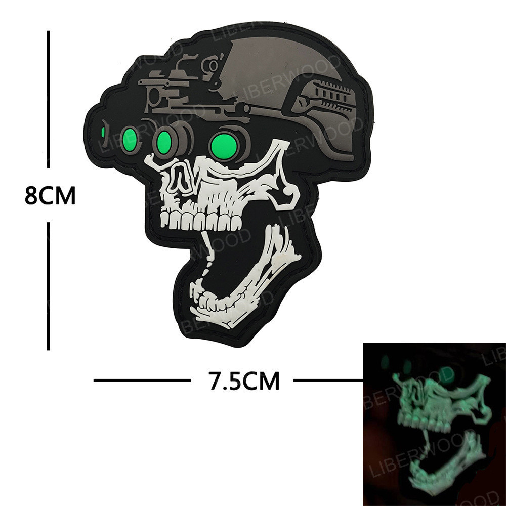 Night Vision Device Skeleton Tactical Patch 3D PVC Skull Hook Armband ...