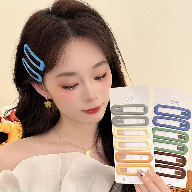 Rectangle Beautiful Hair Clip Set Pretty Girl Bb Clip Color Hair Pins ...