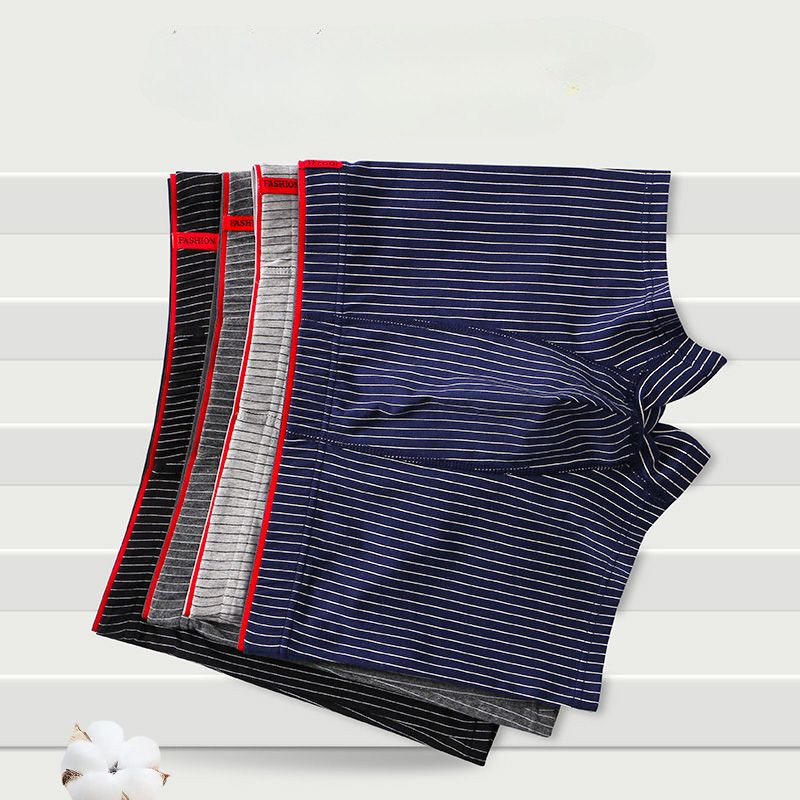 KINGDAFA Size L - 6XL Men Underwear Boxer Cotton Boxer Shorts for Man Simple Striped Design Men ...