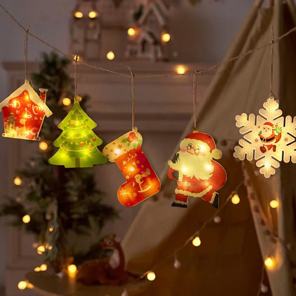 Christmas Lights Santa Claus Led Light Xmas Ornaments For Home 2026 ...