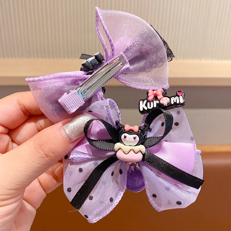 Kuromi My Melody Cinnamoroll Girls Bow Hairpin Little Princess Streamer ...