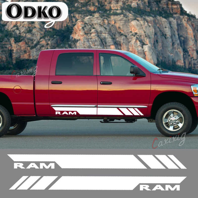 Stickers Φ Φ Car For Dodge RAM Rebel 1500 2500 3500 Door Side Decals ...