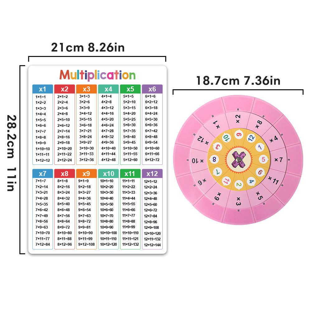1-12 Multiplication Training Turntable Spinner for Kids Children Number ...