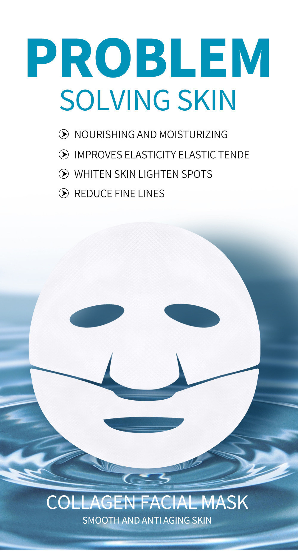 White and Transparent Full Face Split Mask New Korean Popular Collagen ...