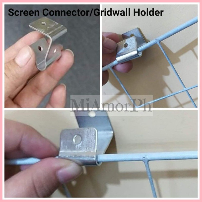 ∇ ♚ ㍿ (46x120cm) Wire Mesh Grid Wall Screen Panel Photo Hanging Display ...