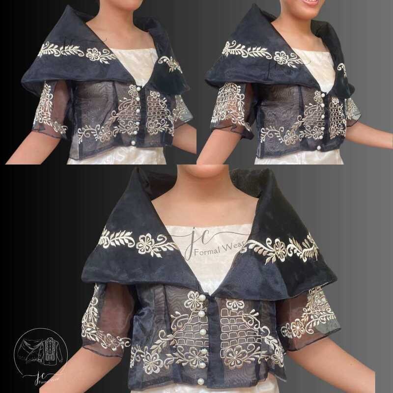 & Maria Clara Top Black Na May Balbas/ Modern Filipiniana | Shopee ...