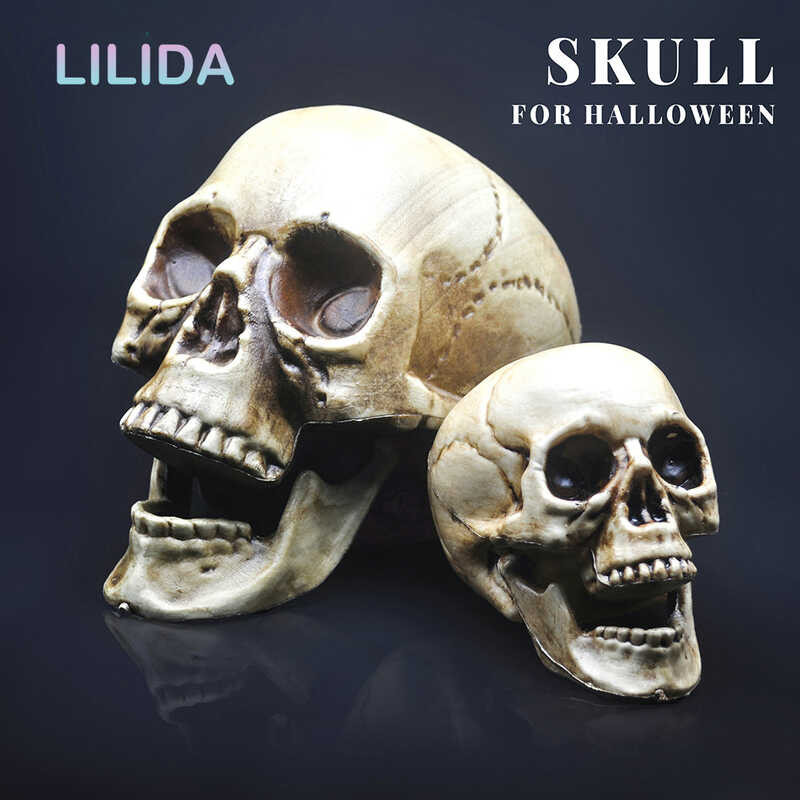 Skull 6 Decor Prop Skeleton Head Plastic 1:1 Model Halloween Style ...