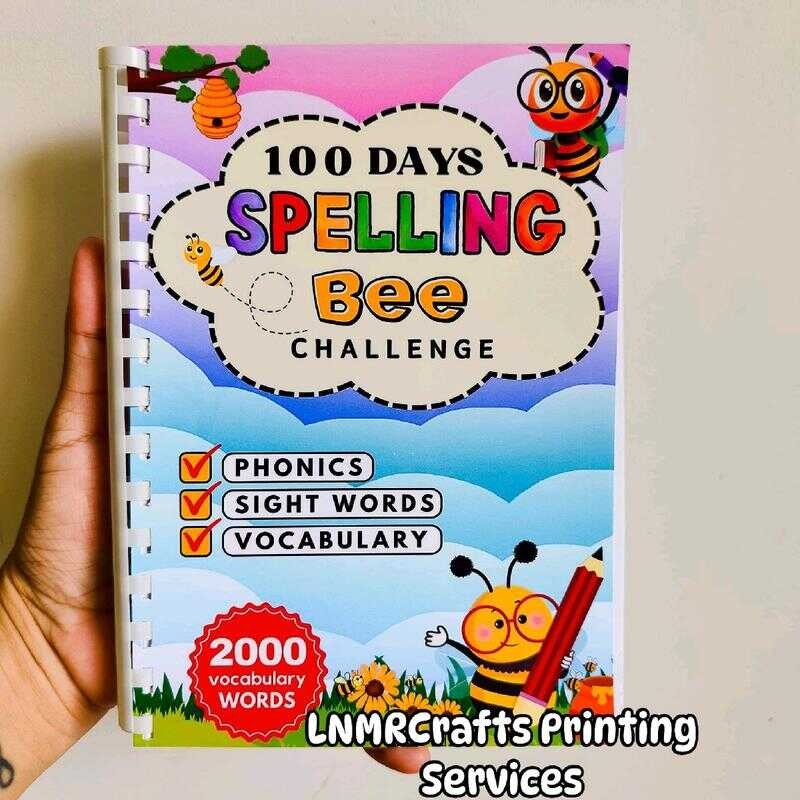 100 DAYS SPELLING BEE CHALLENGE (100 Pages) A5 Size, Phonics, SIGHT ...