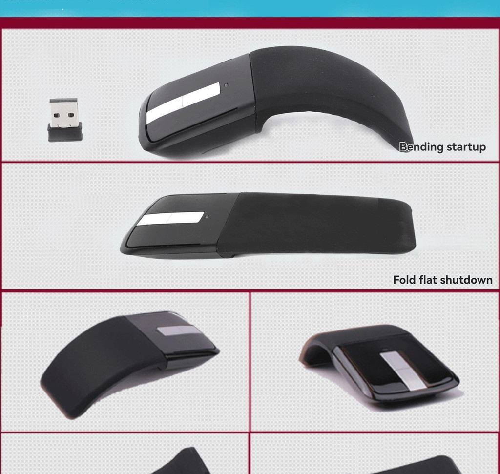 Foldable Wireless Mouse 2.4G/Bluetooth for Microsoft Arc Touch 2 Gen ...
