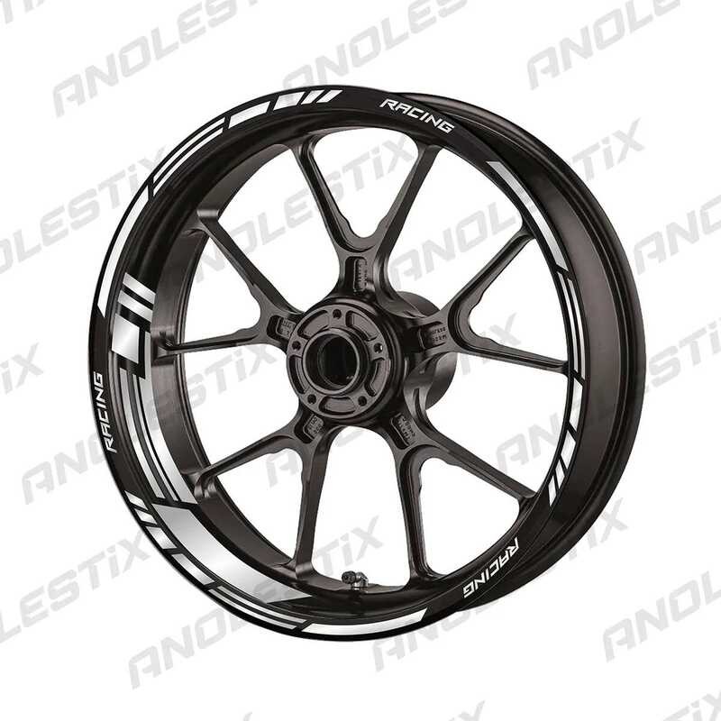 Motorcycle Wheel Reflective Stickers Hub Decal Rim Stripe 17/19 Inchs ...