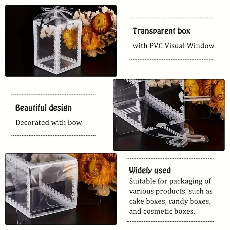 10pcs PVC Acetate Box for Gift Box Wedding Gift Box Giveaway Gift ...