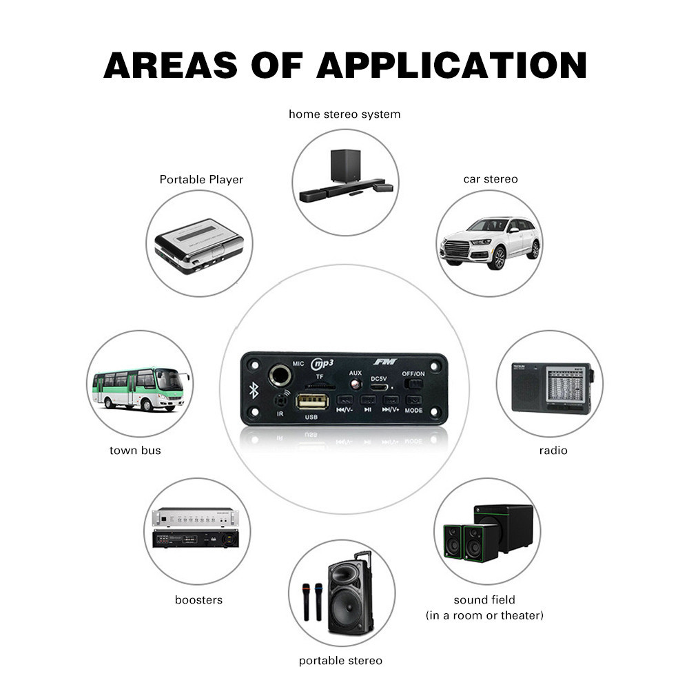 COD#MP3 Bluetooth Amplifier Decoder Board 2 * 3W With Microphone Jack ...