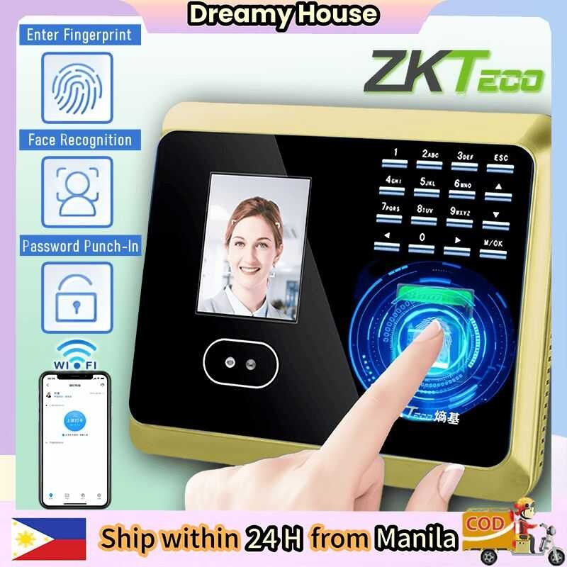 Zkteco Time Attendance Wifi Biometric Face Recognition Fingerprint Clocking Hine HD Dual Camera ...