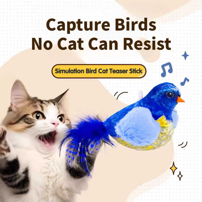 Pet Simulation Bird Plush Interactive Dog Sounding Toy With Feather ...