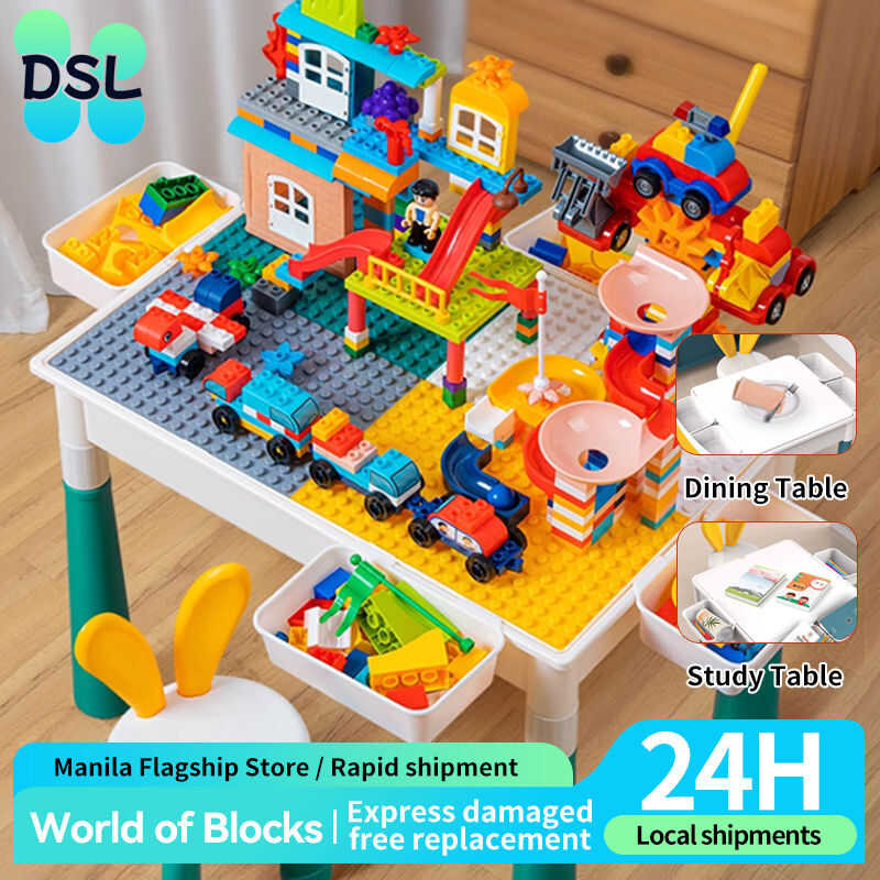 75D DSL Building Blocks Table With Chair And Multi-Function ...