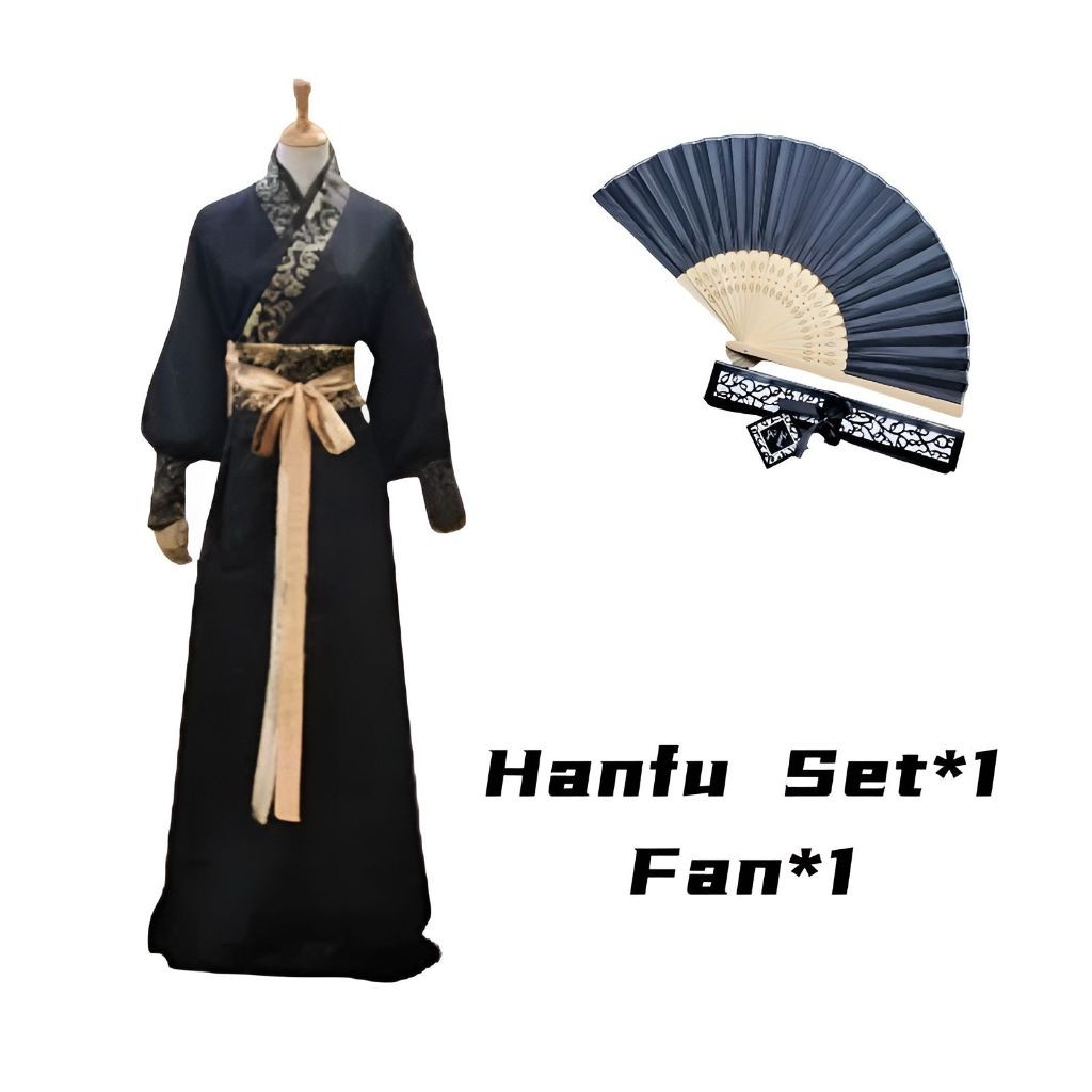 Full Set Chinese Hanfu Costume for Men Adult Black buwan ng wi Costume ...