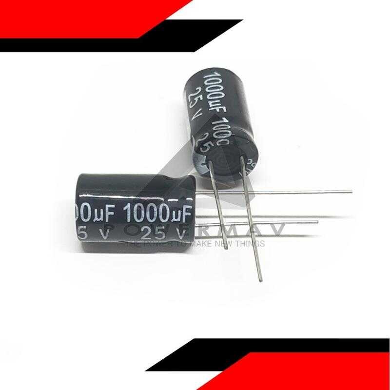 2Pcs 1000Uf 25V Capacitor Electrolytic Capacitor Low Leakage Current Tv ...