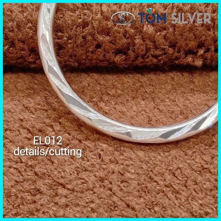 Tom Silver 92.5 Italy Sterling Silver Slim With Cutting Hoop Loop ...