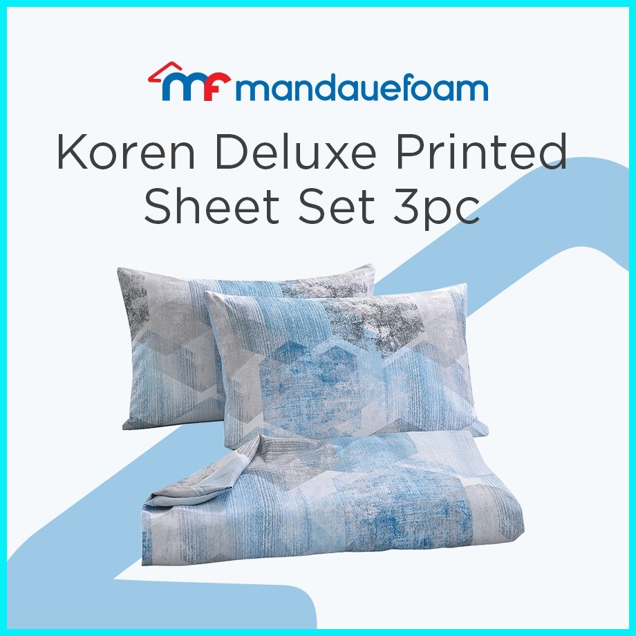 Mandaue Foam Koren Deluxe Printed Sheet Set 3pc | Shopee Philippines