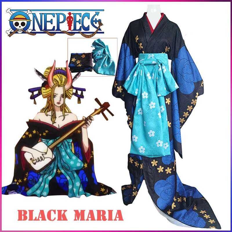 M Anime One Piece Black Maria Cosplay Costume Kimono Halloween Costume ...