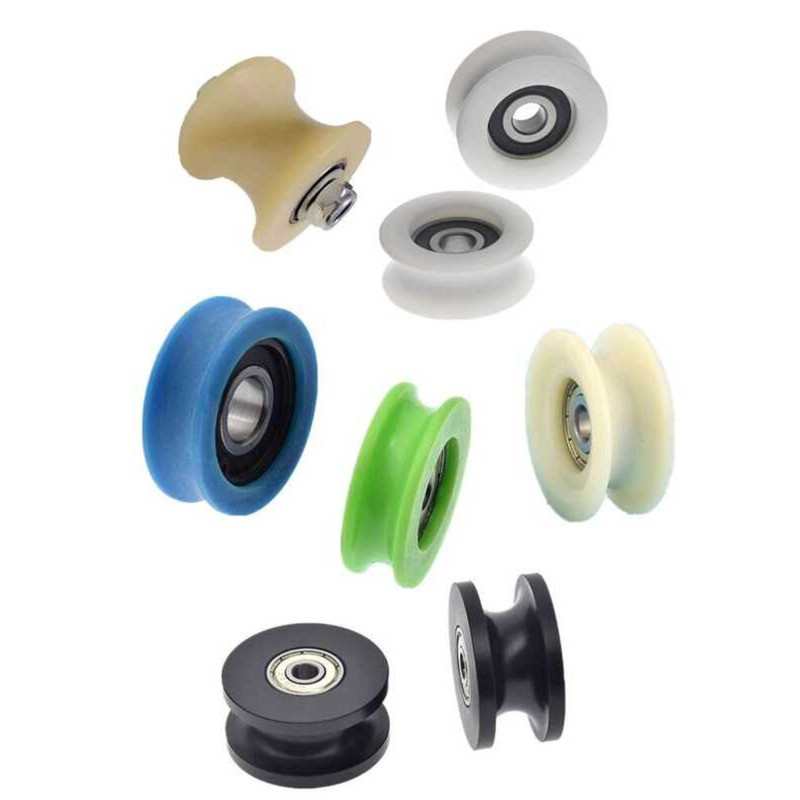 ☑♥ Nylon Bearing Pulley U Groove Wire Rope Rail Roller POM Plastic ...