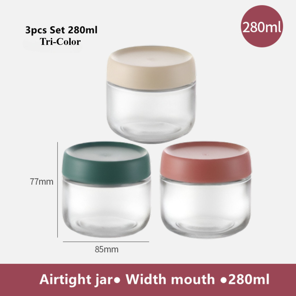 VISHINE Set Of Sealed Glass Jars Snack Storage Jars Condiments Jars ...