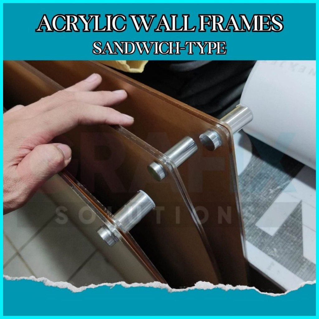 24"x32" Acrylic Wall Frame Sandwich Type with Stand-off Bolts Permits ...