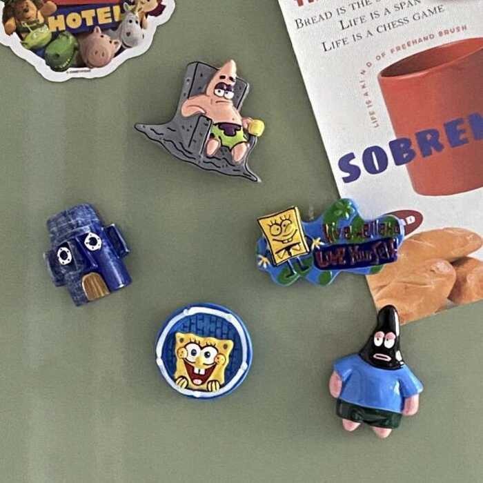 New Cute Cartoon SpongeBob Patrick Star Fridge Magnet Sticker Magnetic ...