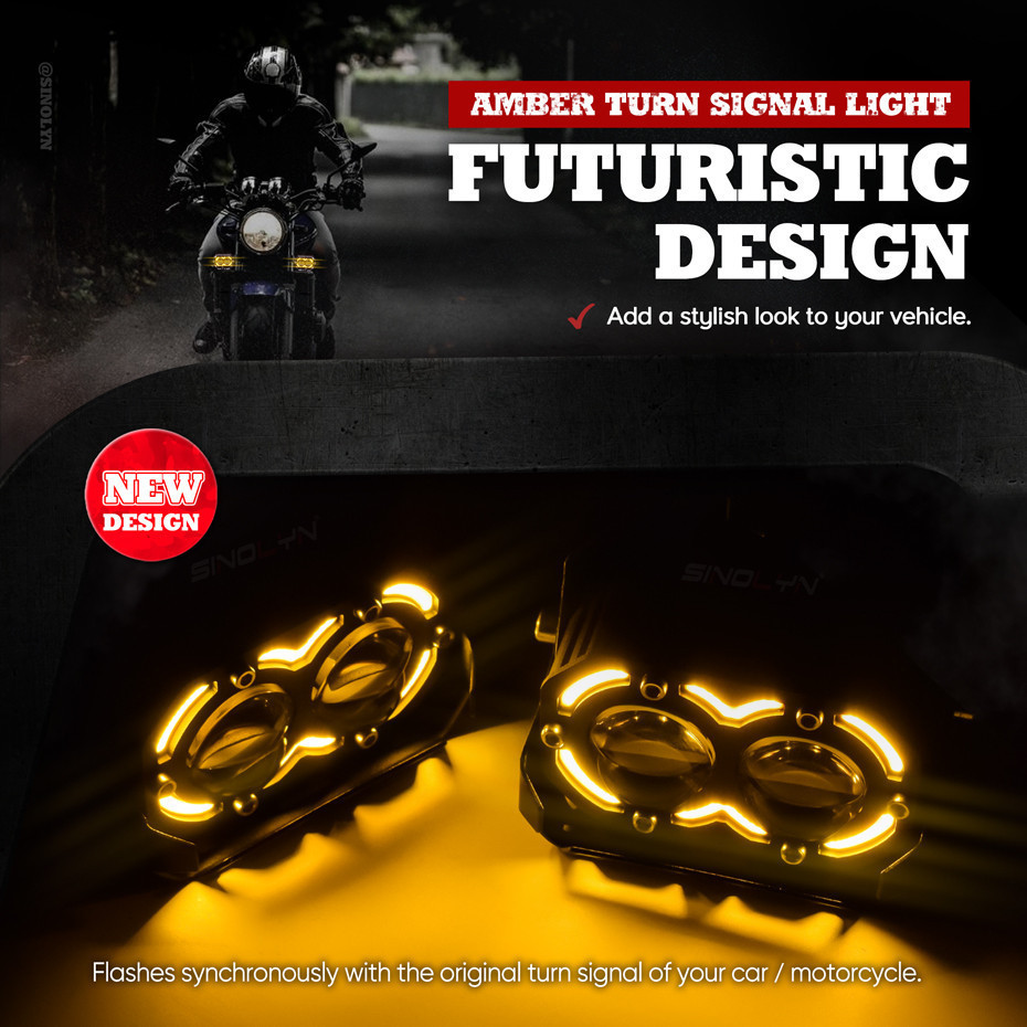 Sinolyn Bi LED Mini Driving Light MDL With Blinker Auxiliary Lights Fog ...