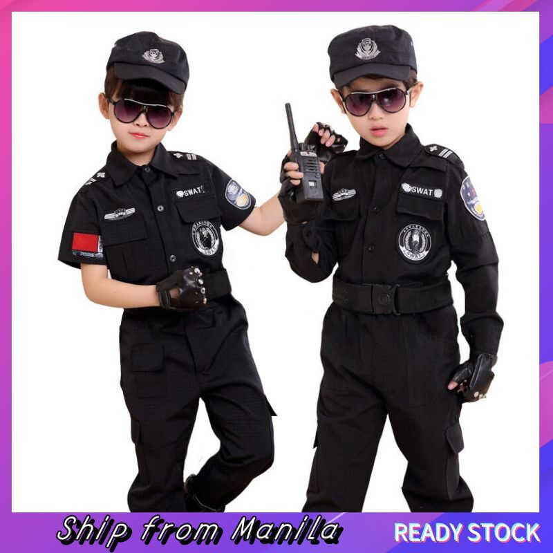 Kostum Mga Ng Pulis Para Sa Mga Bata SWAT Boy Army Cosplay Uniform ...