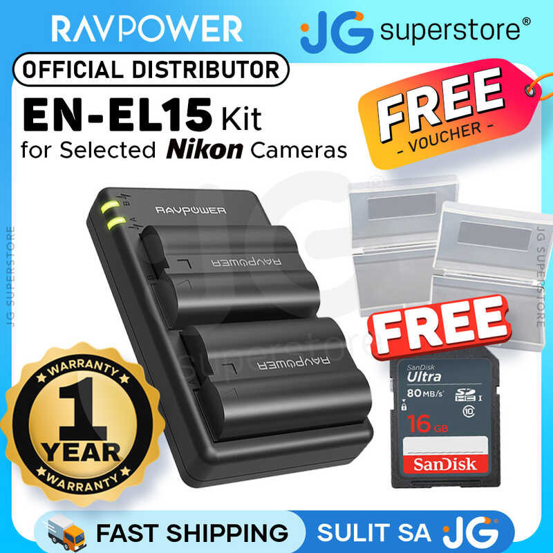 En-El15 Ravpower (2-Pack) En-El15a Enel15 Enel15a Battery & Dual Charger Kit Para Kay Nikon ...