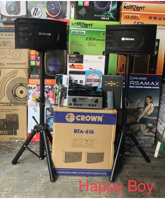 Set Karaoke Crown Bfa- 616 Speaker And Amplifier With Platinum Ks- 5 ...
