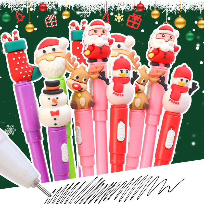 2Pcs Christmas Neutral Led Light Pen - Student Writing Gel Pens ...