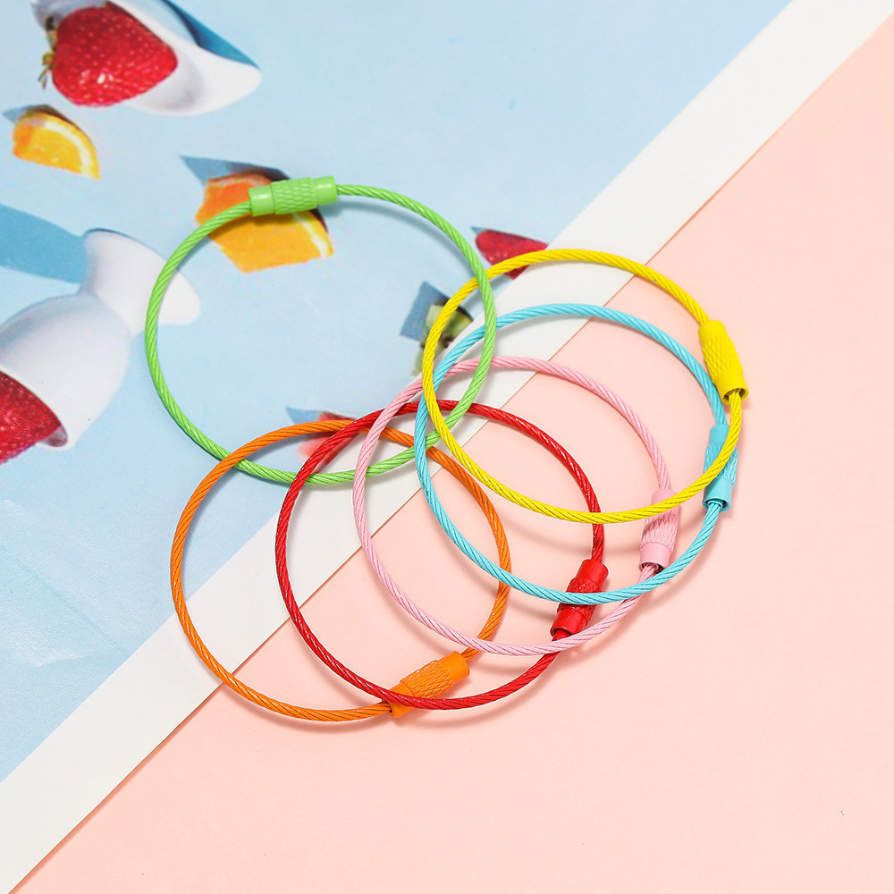 St.kunkka 2-5Pcs Colorful Iron Key Ring 50mm Iron Wire Coil Keychain ...