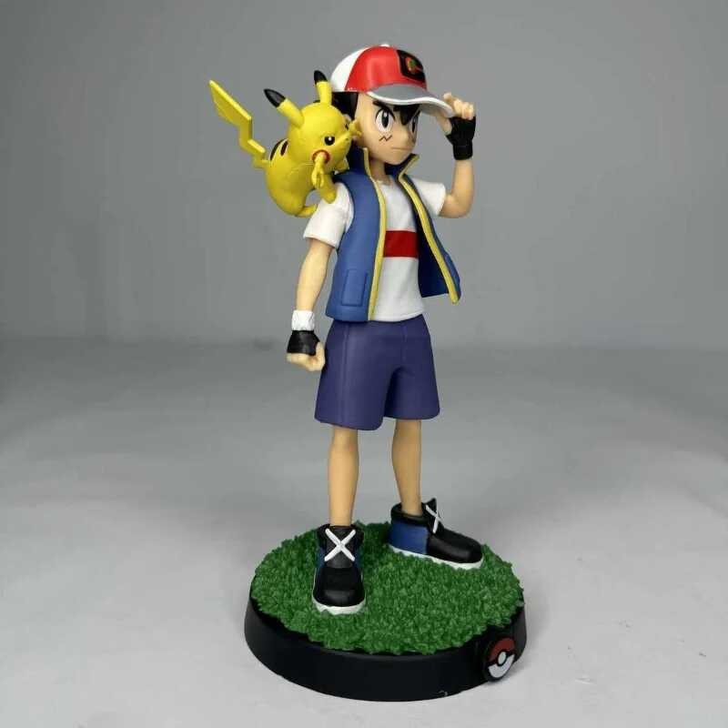C New Anime Pikachu Ash Ketchum Action Figure Pvc Collection Model ...