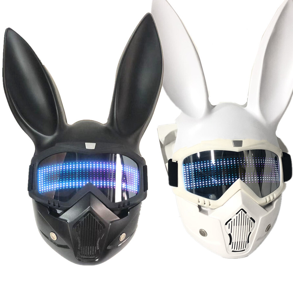 § Bunny Girl Colplay Bluetooth APP Light Up Purge Mask Halloween ...