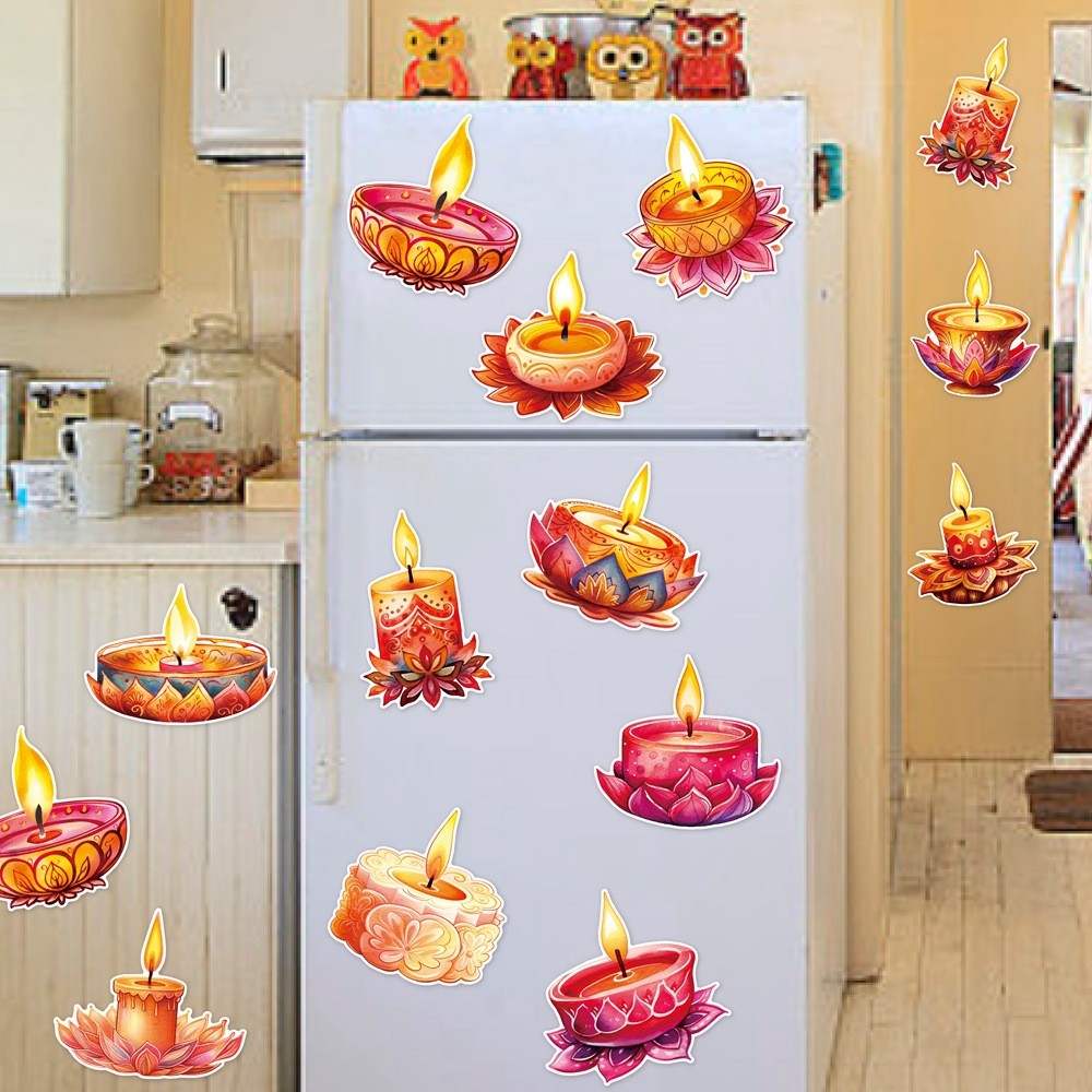 【24pcs/set】2024 New Diwali Wall Stickers Deepavali Festival Party ...