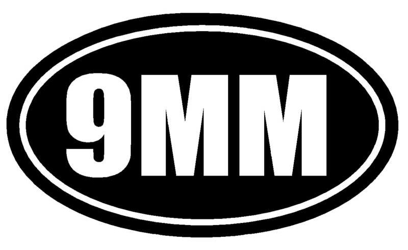 decal 9mm vinyl sticker car window wall bumper gun ammunition pistol ...