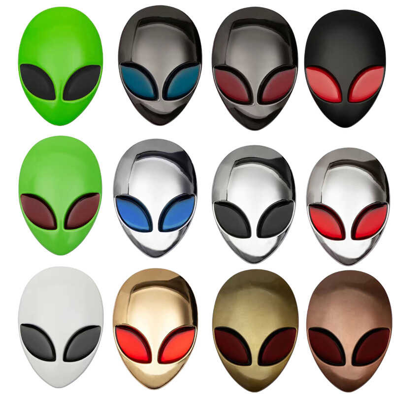 Metal 3D Alienware Alien Head UFO - Badge Emblem Decals Motorcycle Car ...