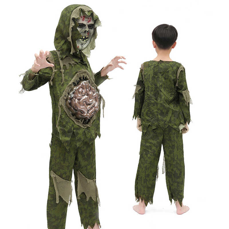 ZXH Carnival Creepy Intestines Zombie Skull Costumes Cosplay Gross Mask ...