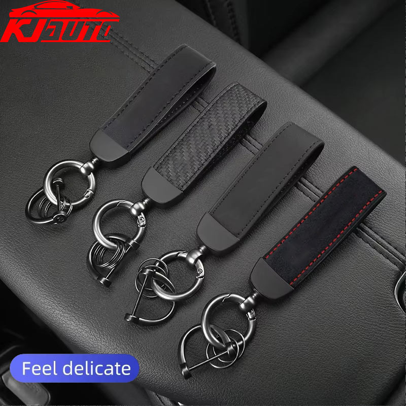 New KIA KN Car Suede Leather Keychain Pendant Key Chain Holder Carbon ...