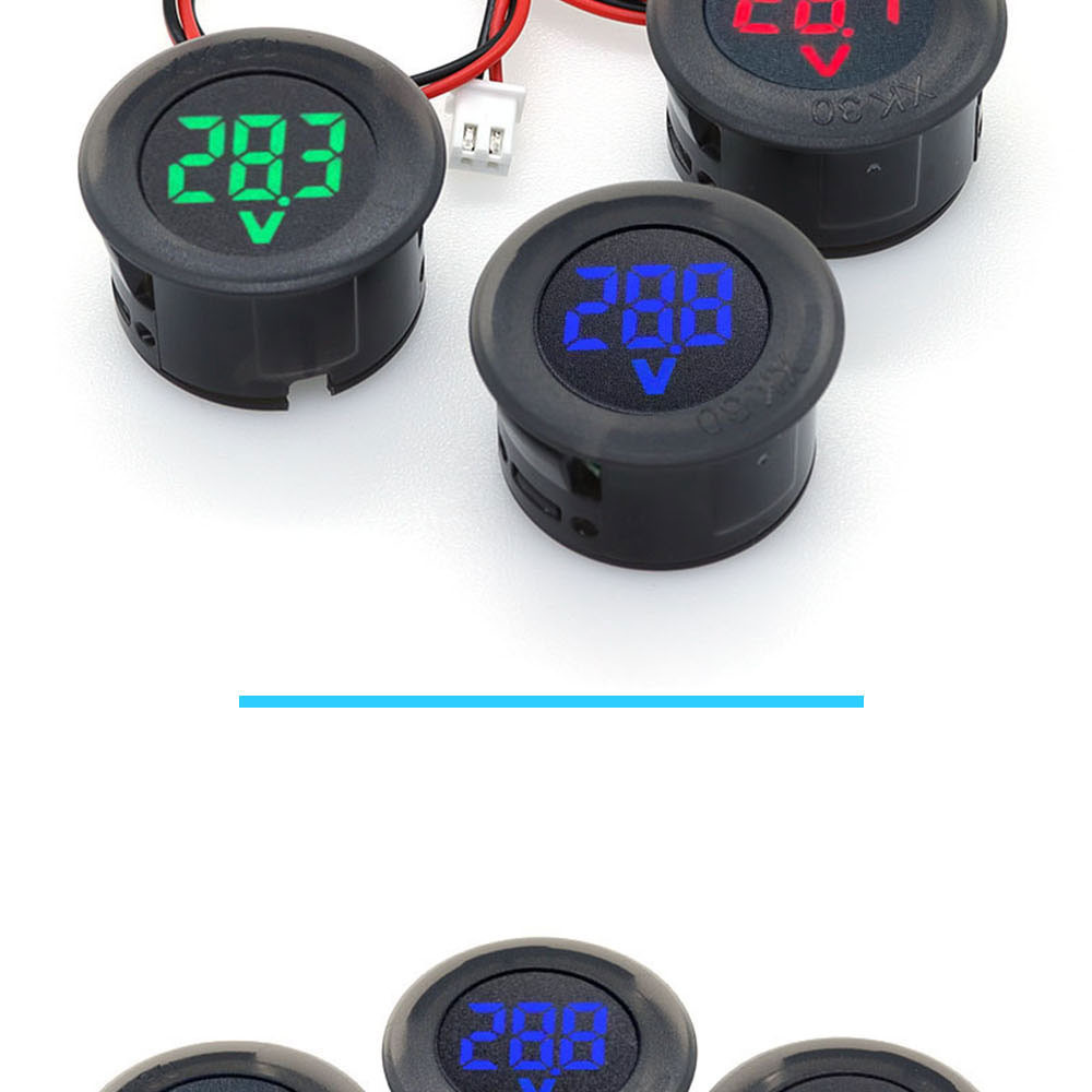 DC 4-100V Voltmeter LED Digital Display Circular Two-wire Voltmeter ...