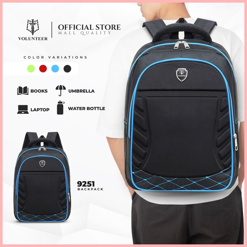 ๑ ♗ VOLUNTEER School Bag Men's Business Bag Large Capacity Backpack For ...
