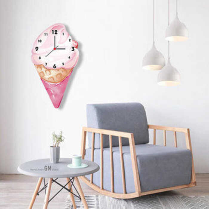ICE CREAM CRYSTAL PORCELAIN WOODEN HANGING WALL CLOCK 437 04C | Shopee ...