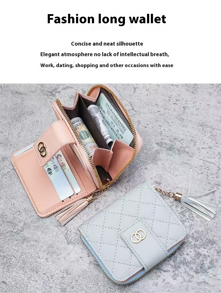 Mini Folding Wallet Fashion Zipper Women Foldable wallet Cute Student ...