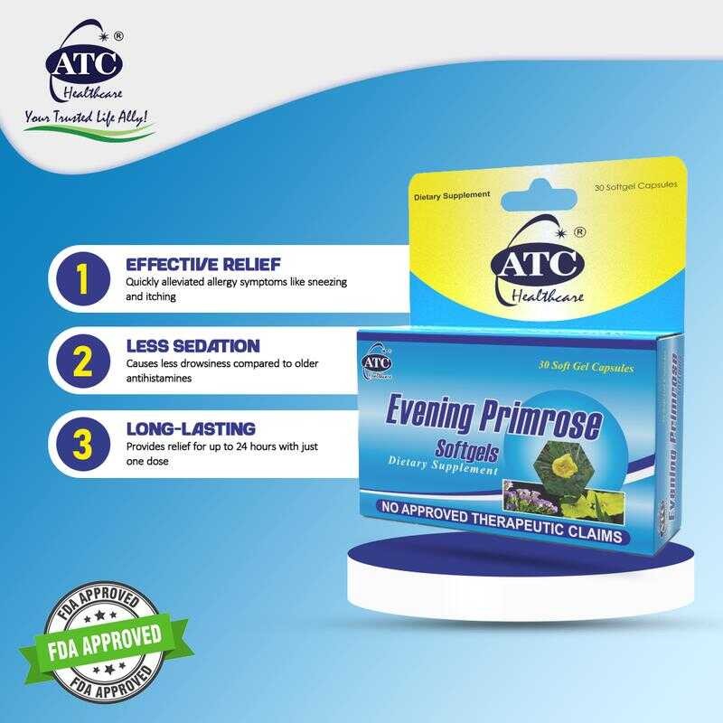 ATC Evening Primrose 500Mg 30'S (1Box) Supplement Edible Healthcare ...
