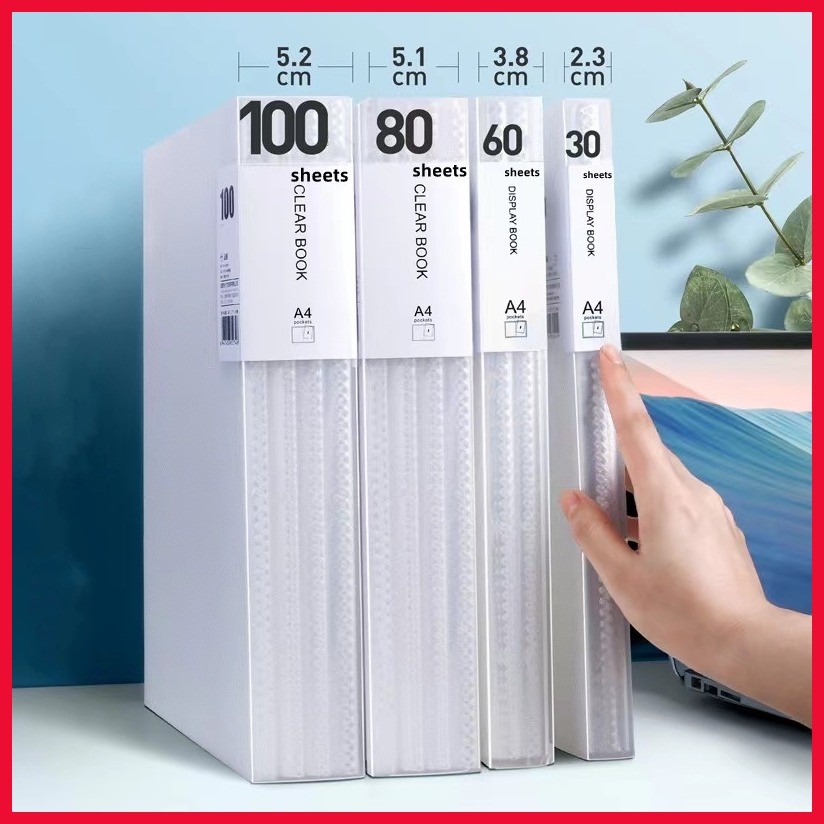 ⇩ A4 Large capacity transparent folder paper storage Clear Book Multi ...